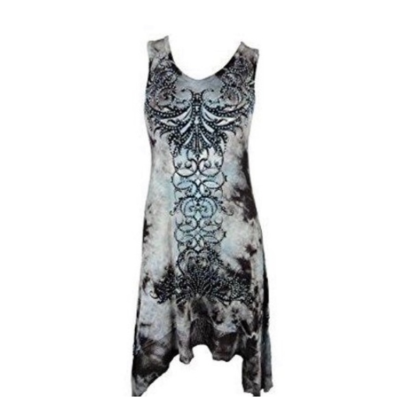 Vocal | Dresses | Vocal Tie Dye Tunic Tank Dress Shark Bite Tribal ...
